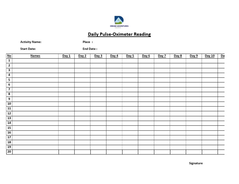 Daily Pulse Oximeter Reading XL | PDF | Career & Growth | Games ...