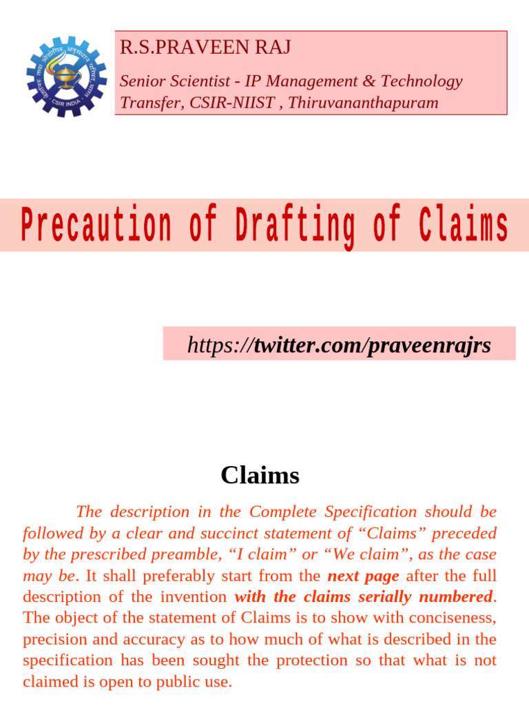 Lecture 2 - Precaution of Drafting of Claims | PDF | Relay | Radio ...