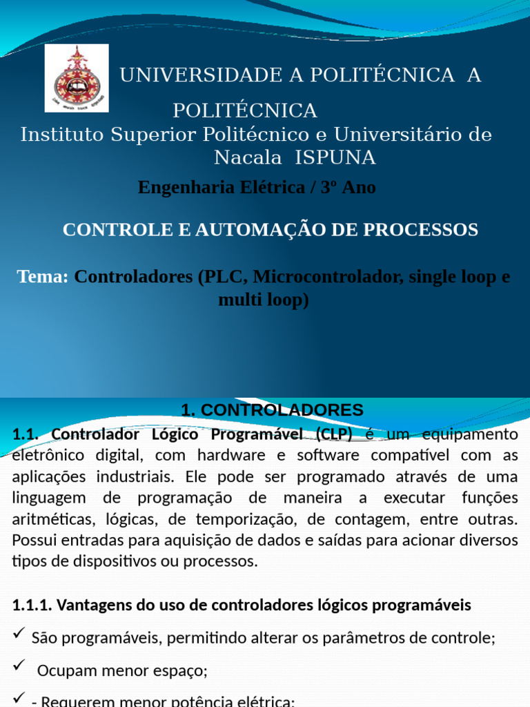 Aula.6. Controlador Logico Programavel | PDF | Controlador lógico programável | Microcontrolador