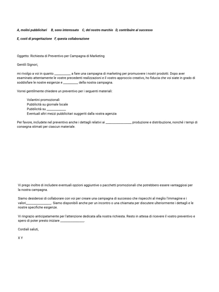 Lettera Formale | PDF