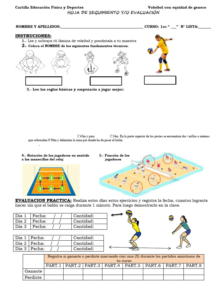 Cartilla VLB Primero de Secundaria | PDF | Vóleibol | Deportes