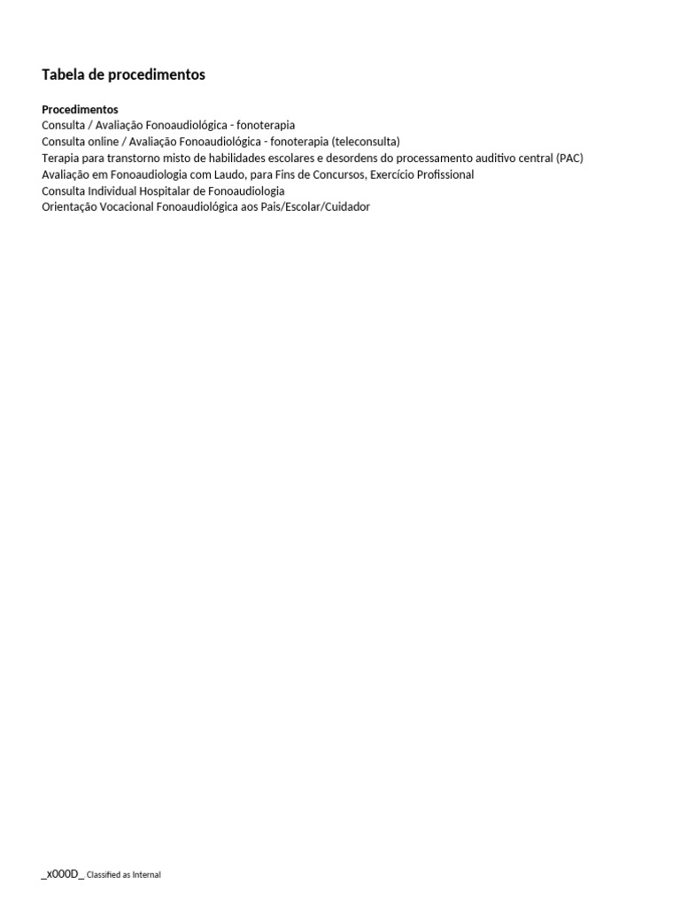 Tabela Procedimentos 052023 | PDF