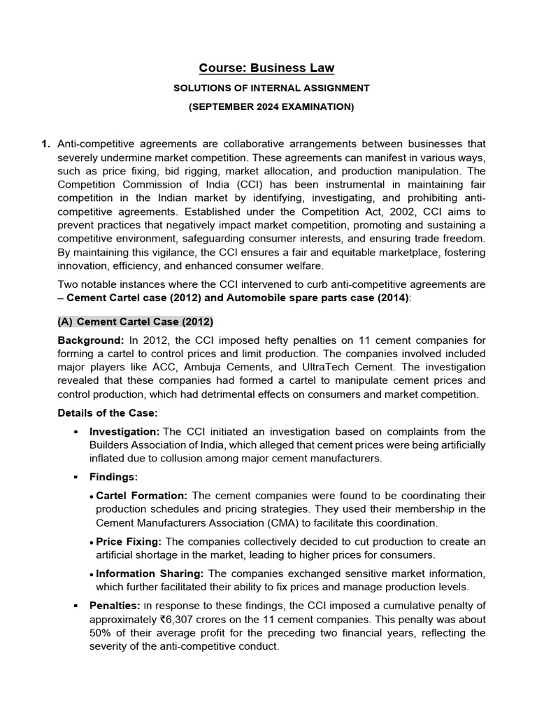 Solution - Business - Law - Assignment - Sept - 2024 V2 | PDF ...