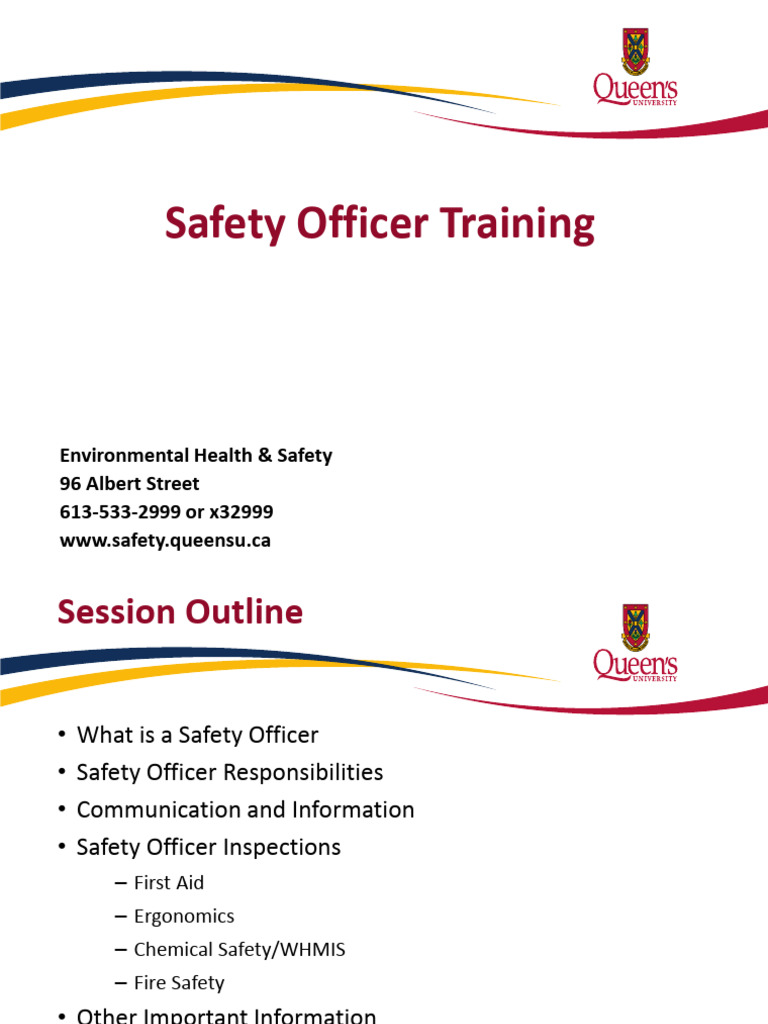 Safety Officer Training Overview | PDF | Occupational Safety And Health ...