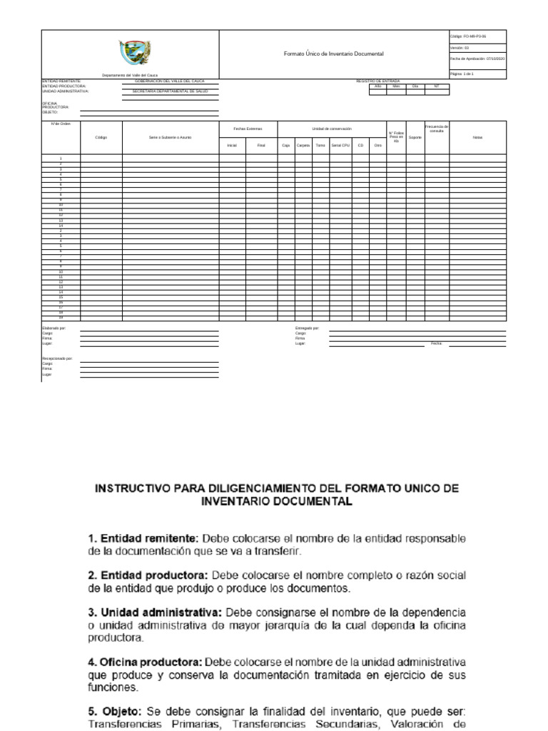 Formato Unico de Inventario - Fuid | PDF | Informática