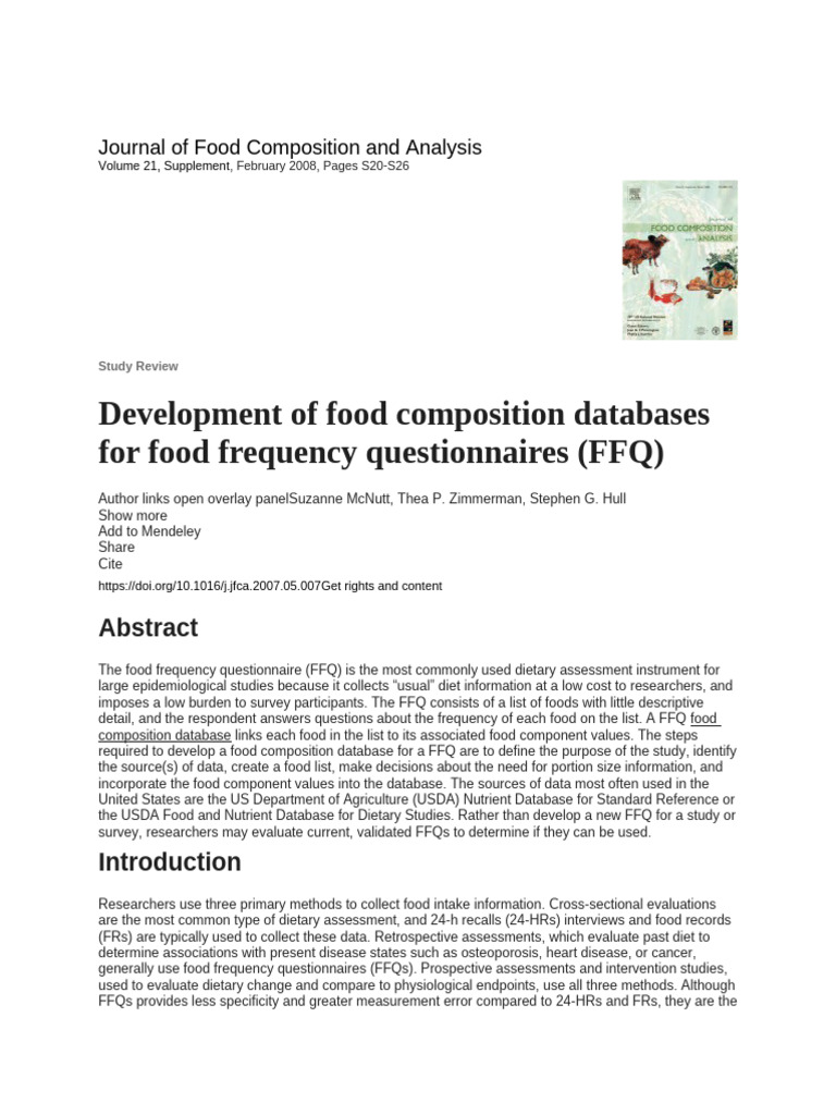 Food Composition Databases | PDF | Nutrition | Diet & Nutrition