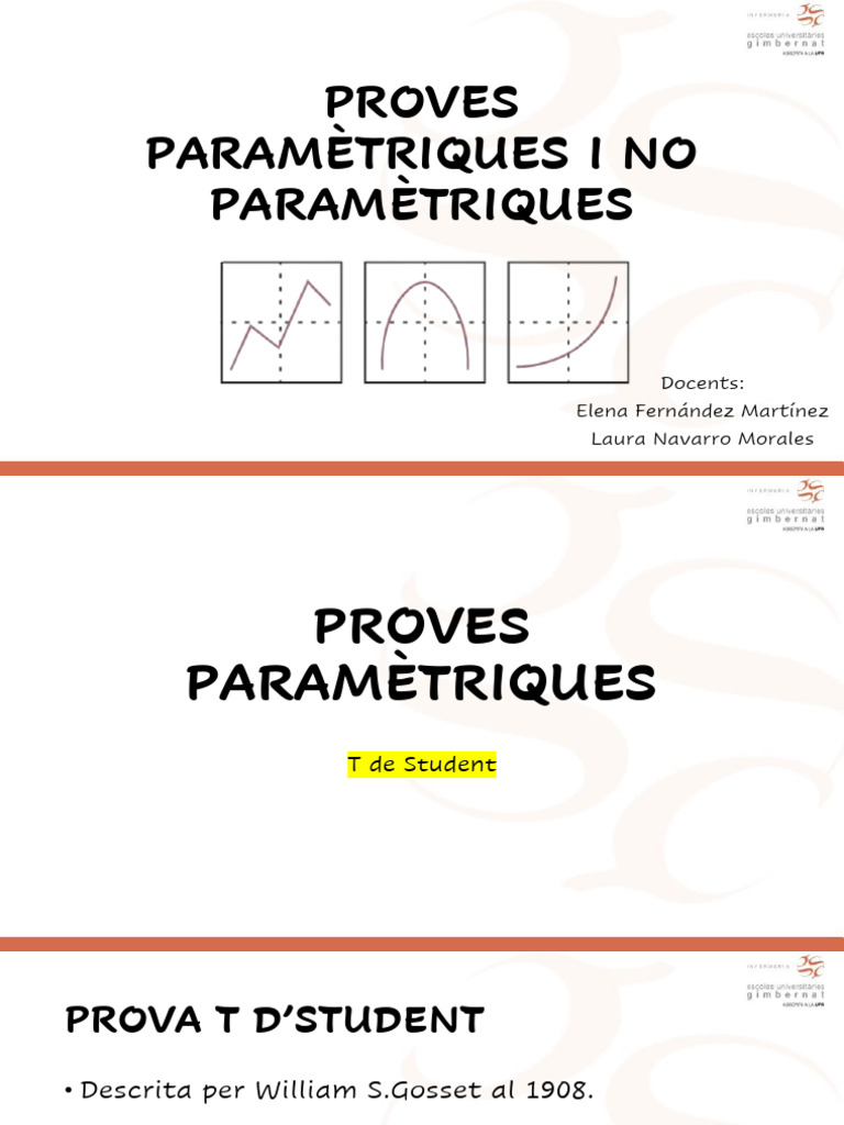 Proves Paramètriques I No Paramètriques | PDF