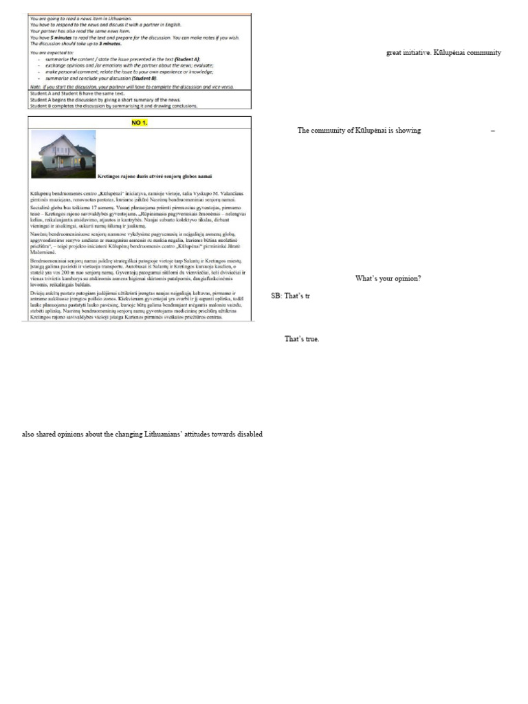 Model - Speaking Dialogue | PDF | Disability | Liberal Arts Education
