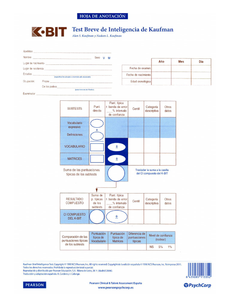 K-Bit Hoja de Anotación | PDF