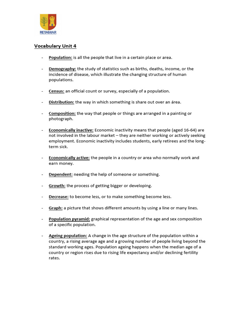 Vocabulary Unit 4 Social Science | PDF