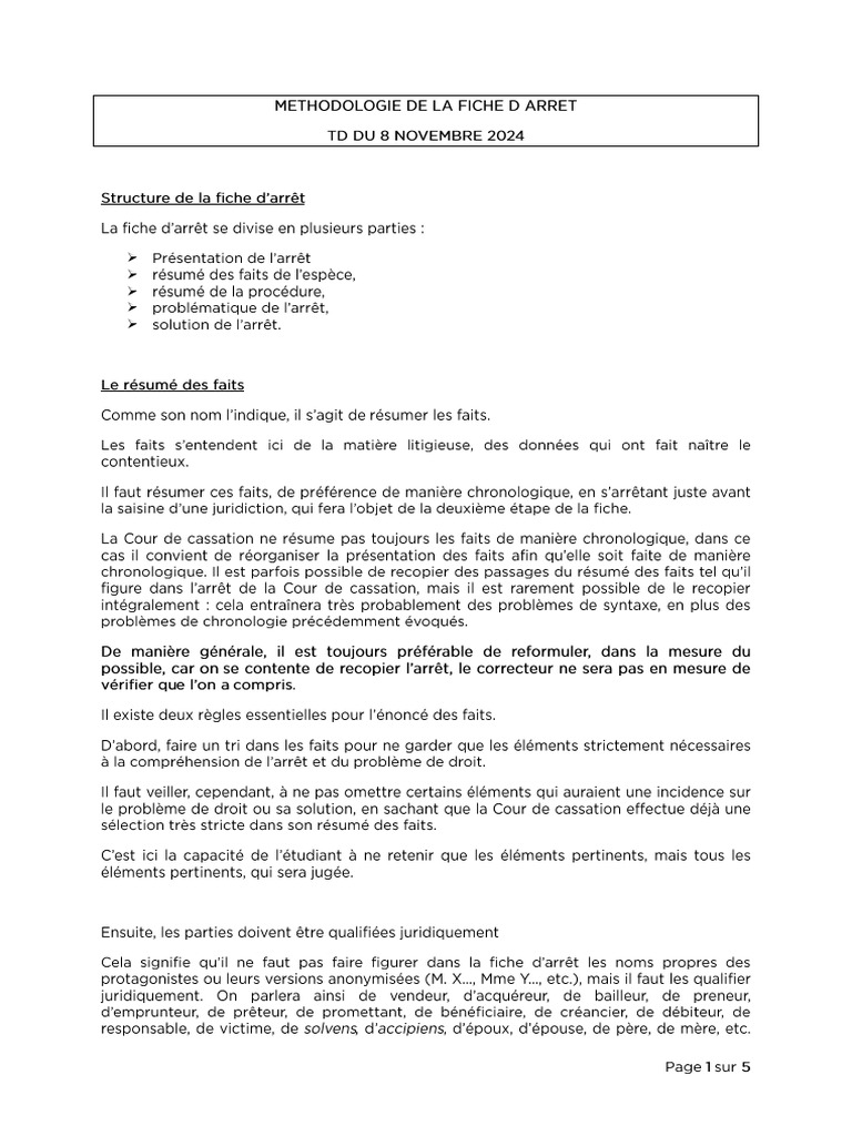 Methodologie de La Fiche D Arret | PDF