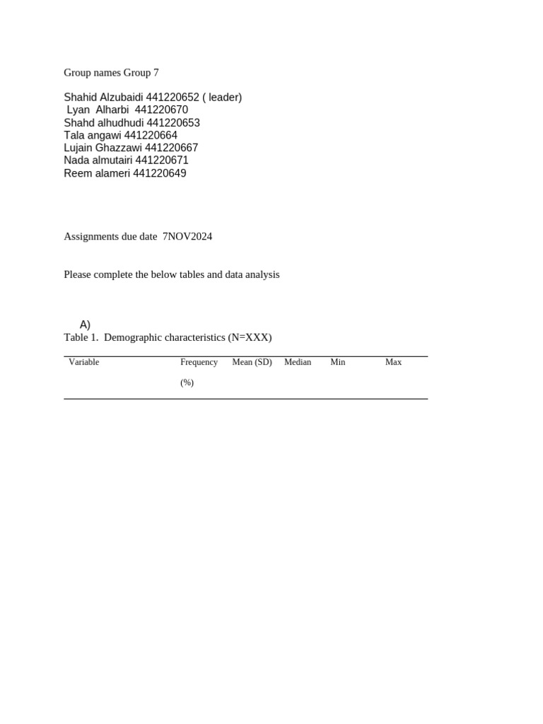 Student Assignment Descriptive Stat Example | PDF | Social Science | Self-Improvement