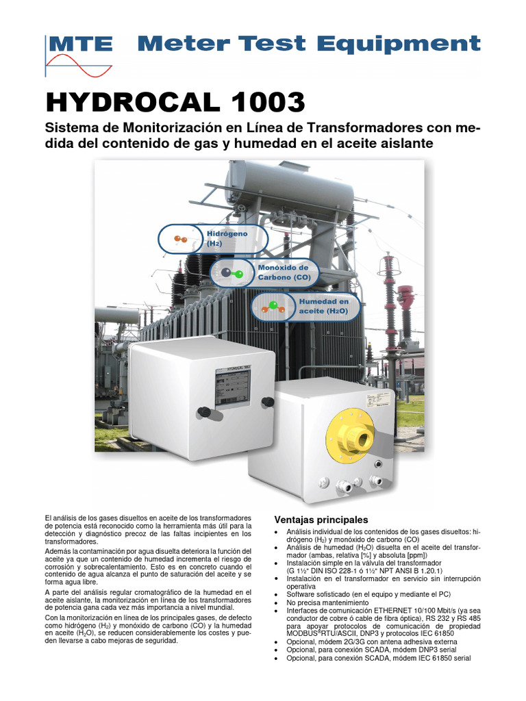 Hydrocal 1003 | PDF | Transformador | Scada