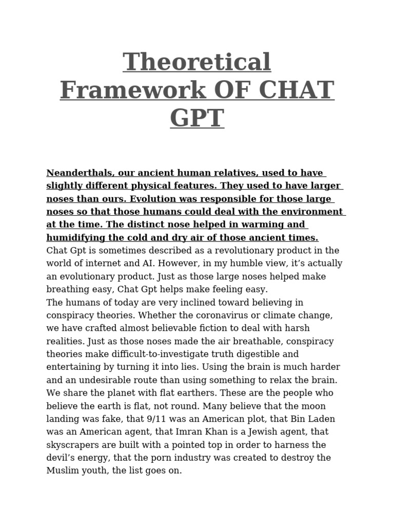 Theoretical Framework OF CHAT GPT | PDF | Human | Cognition