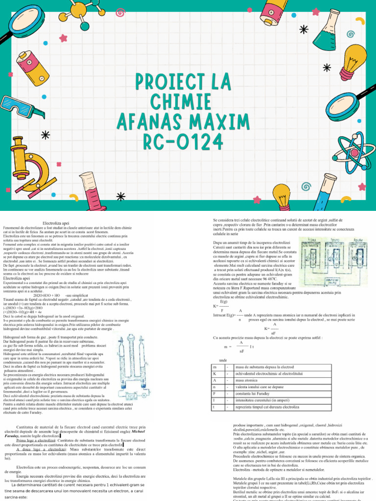 Proiect La Chimie Clasaa-10-A Afanas Maxim - 20241119 - 203456 - 0000 | PDF