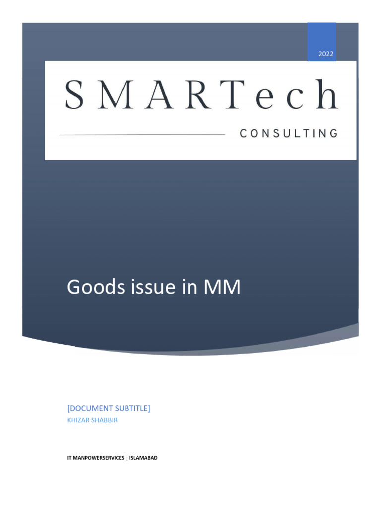 Goods Issue Processes in MM | PDF | Finance & Money Management