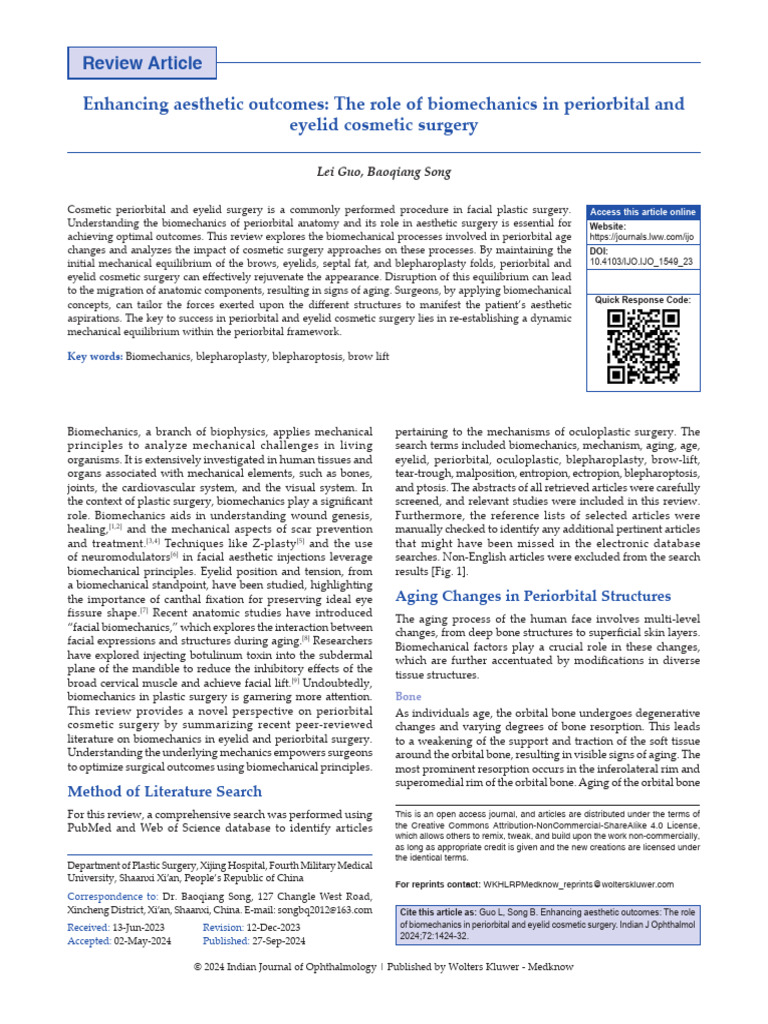 Enhancing Aesthetic Outcomes The Role Of.10 | PDF | Skin | Biomechanics