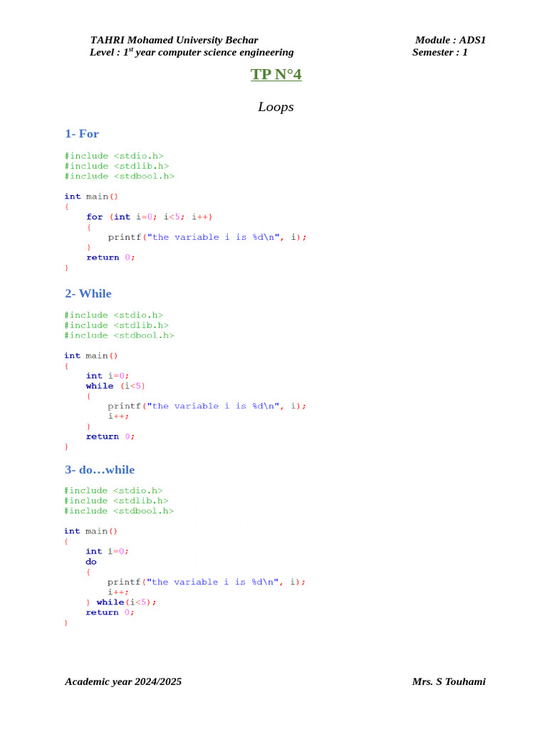 Loops in Computer Science: ADS1 Module | PDF | Technology & Engineering
