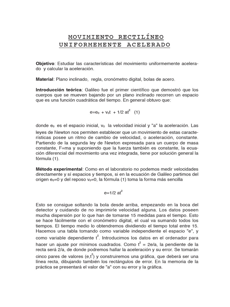 MRUA | PDF