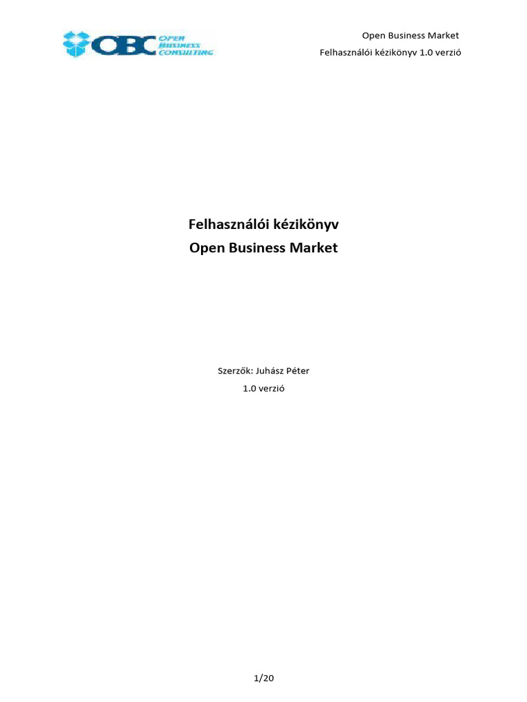 OBM Felhasználói Kézikönyv - V4 | PDF