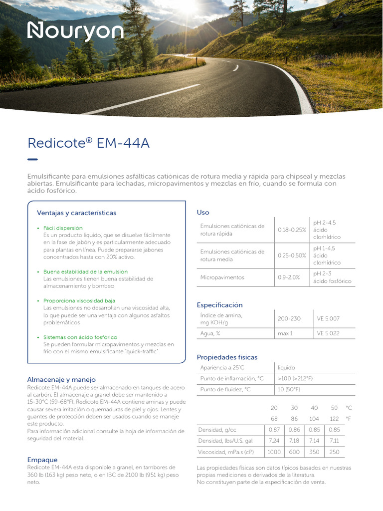 Technical Bulletin Asphalt Redicote em 44a Global Es | PDF | Emulsión ...