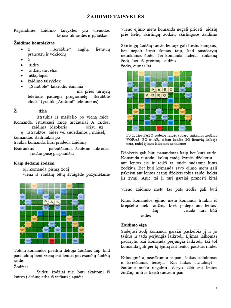 EDL 2019 Scrabble Taisyklės | PDF