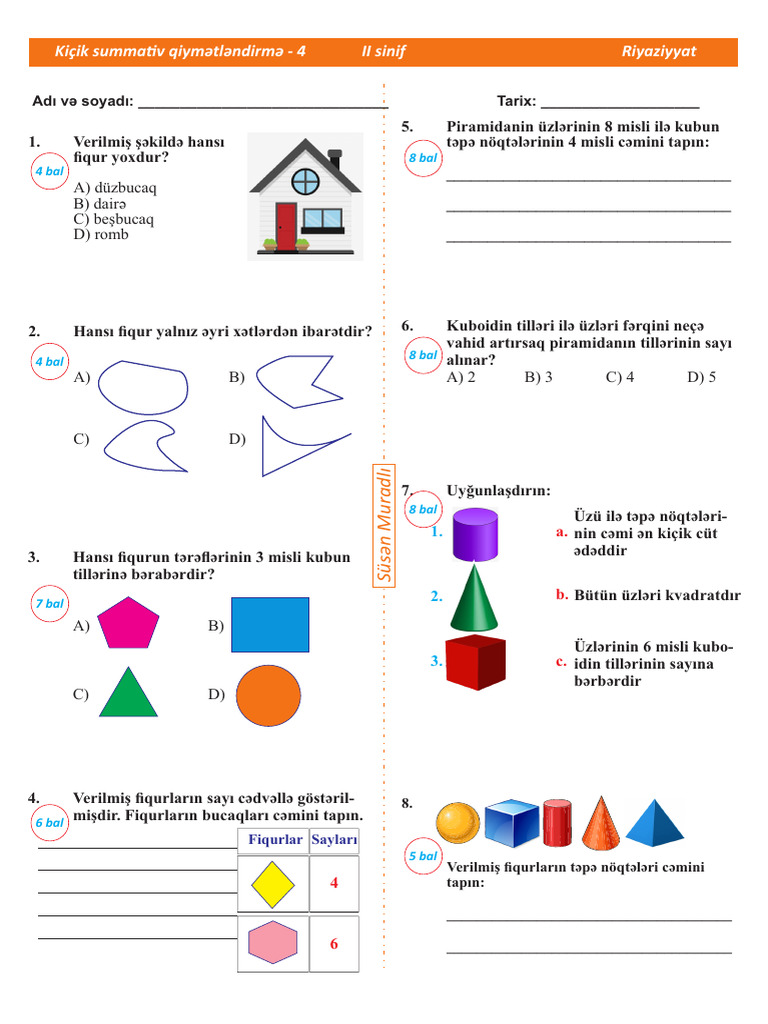 Riyaziyyat KSQ 4 - 2ci Sinif | PDF