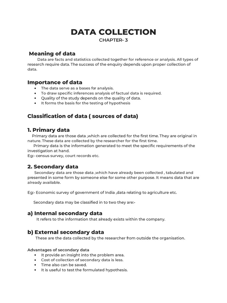 Data Collection | PDF