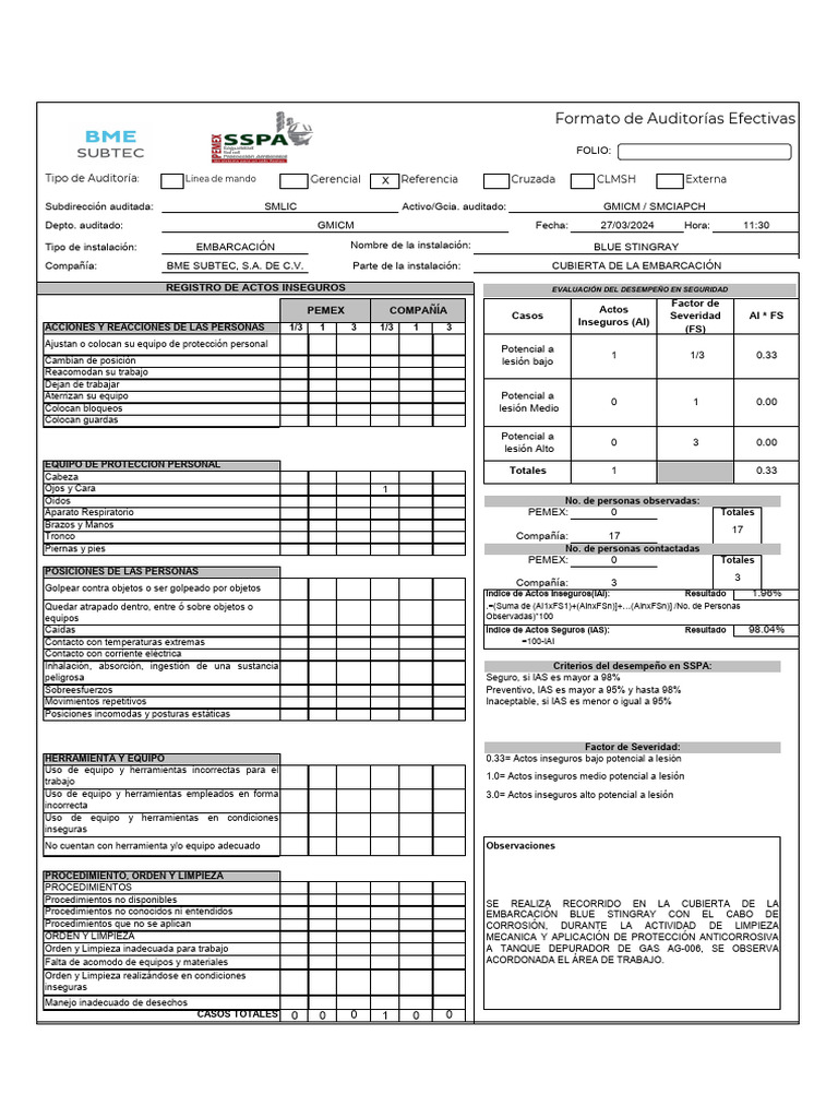 1 Formato Auditorias 2024 | PDF