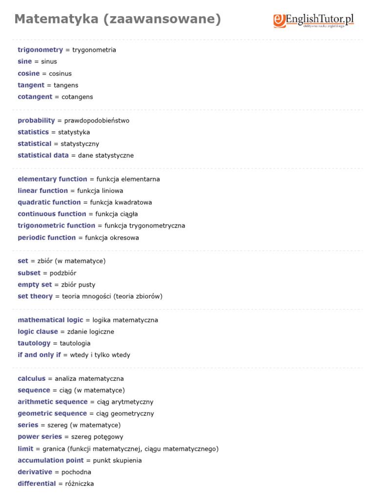 Matematyka (Zaawansowane) | PDF