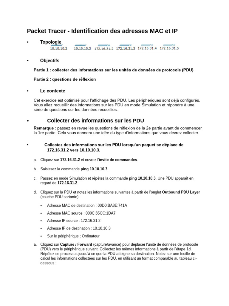 TP1-Identification Des Adresses MAC Et IP | PDF | Adresse IP | Protocoles Internet
