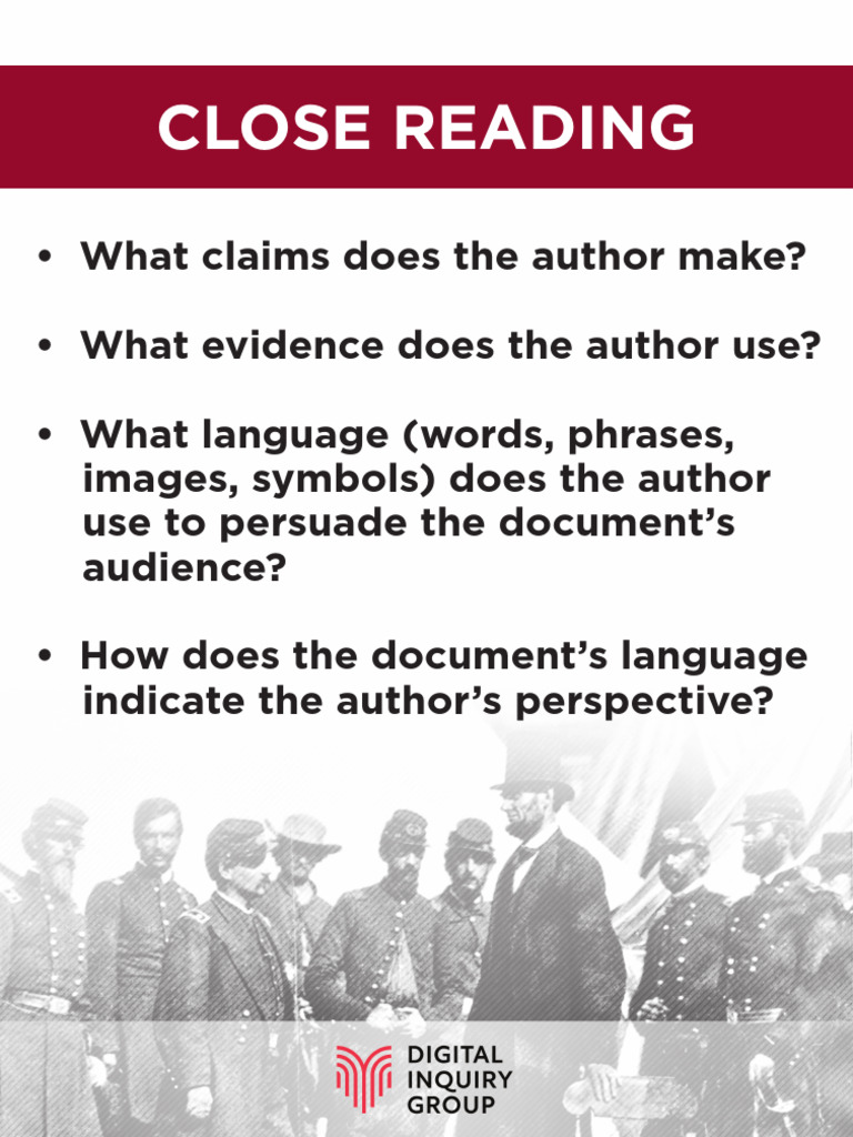 Close Reading Poster - English | PDF