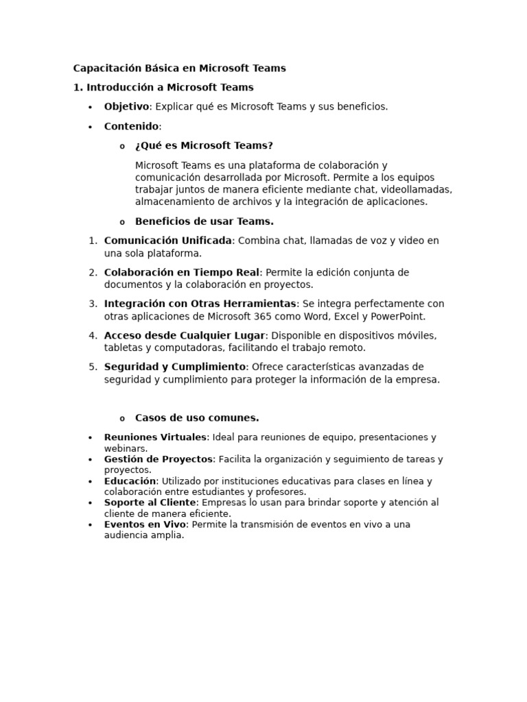 Capacitación Básica en Microsoft Teams | PDF | Chat en linea | Microsoft