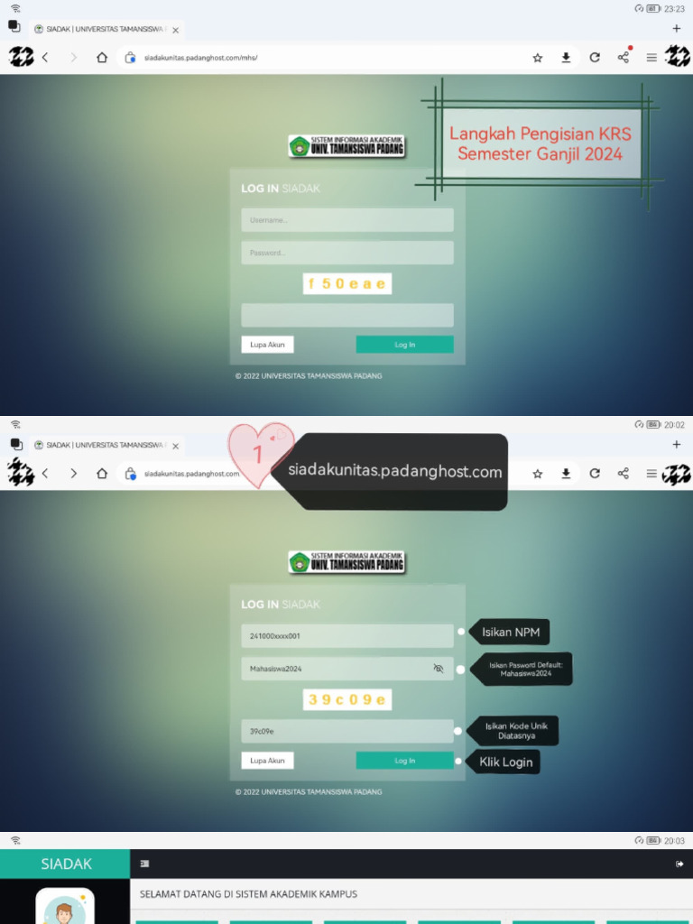 Langkah Pengisian KRS Semester Ganjil 2024 | PDF