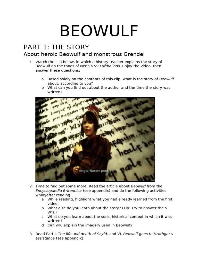 Beowulf: Hero vs. Grendel Explained | PDF | Beowulf | English Heroic ...