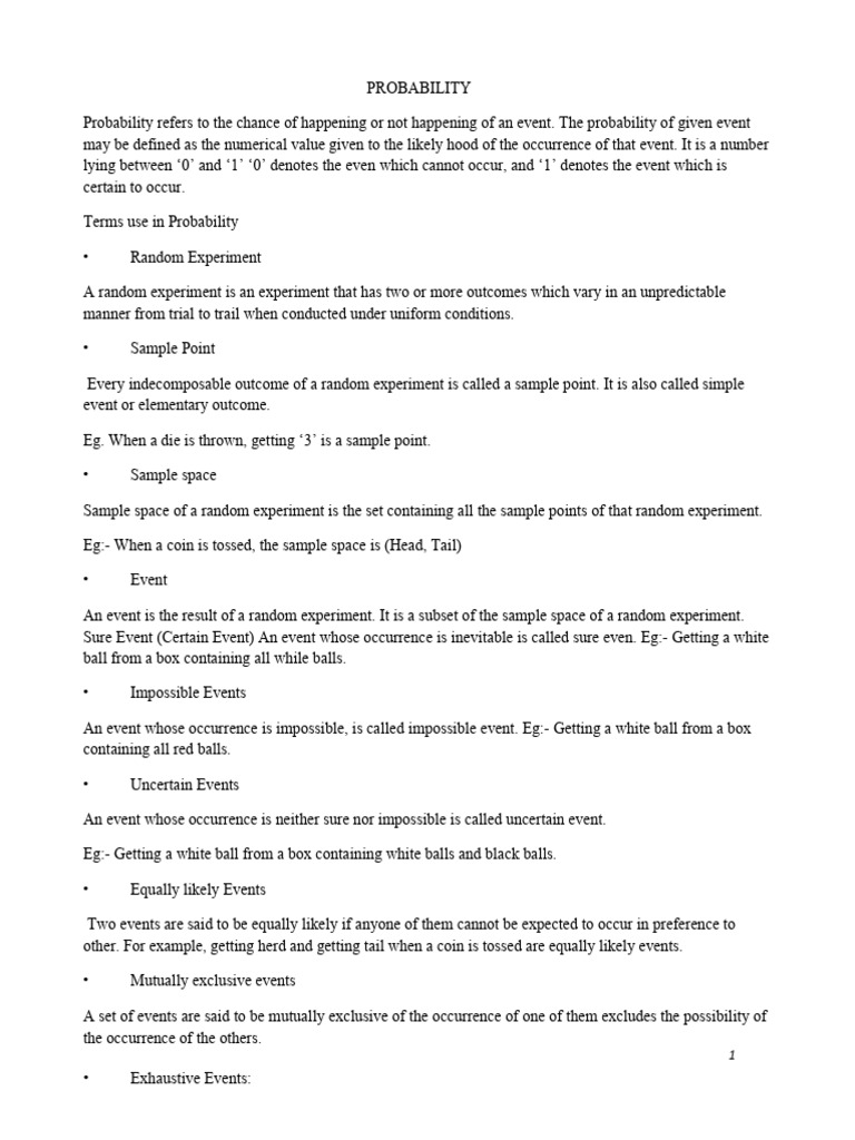 prob1 | PDF | Set (Mathematics) | Probability
