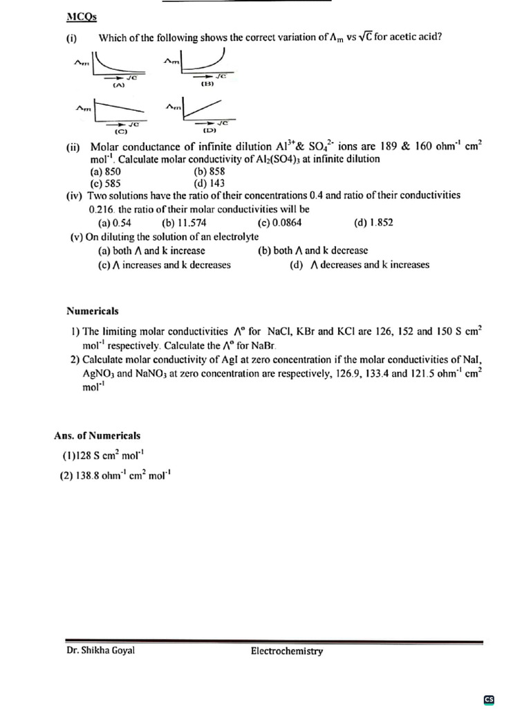 Electrochemistry - Homework Assignment 2 | PDF