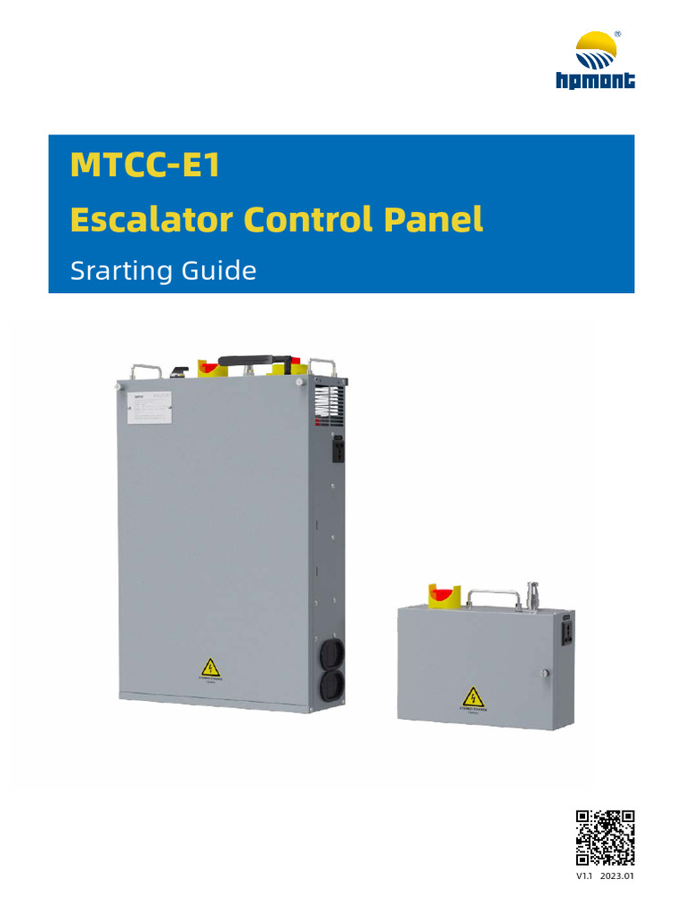 Mtcc-E1 Escalator Control Panel: Srarting Guide | PDF | Manufactured ...