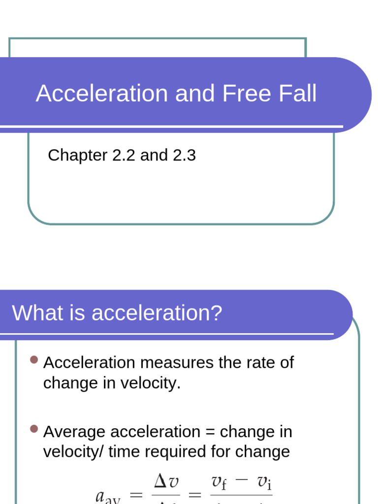 Accelerationand Free Fall | PDF | Acceleration | Velocity