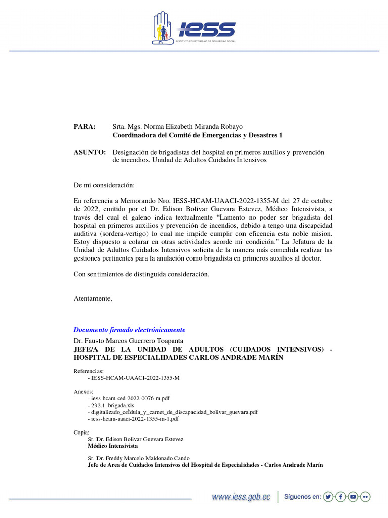 Iess Hcam Uaaci 2022 1383 M | PDF | Medicina | Cuidado de la salud