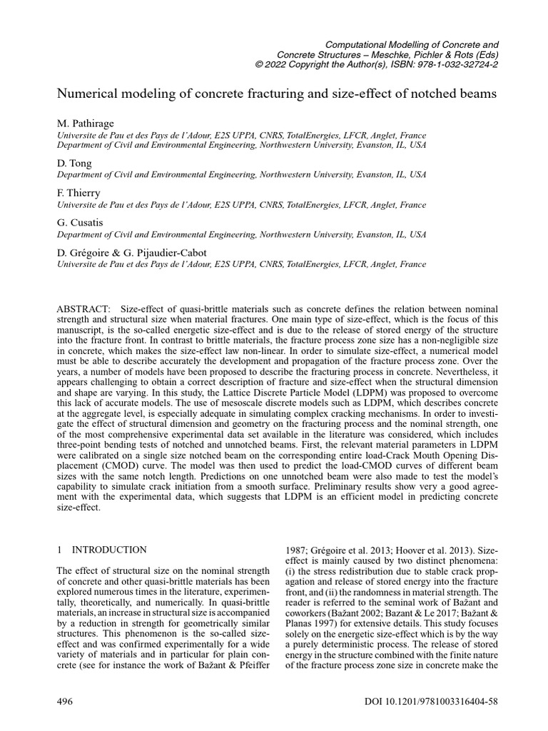 Numerical Modeling Of Concrete Fracturing And Size Effect Of Notched Beams 24 10 03 02