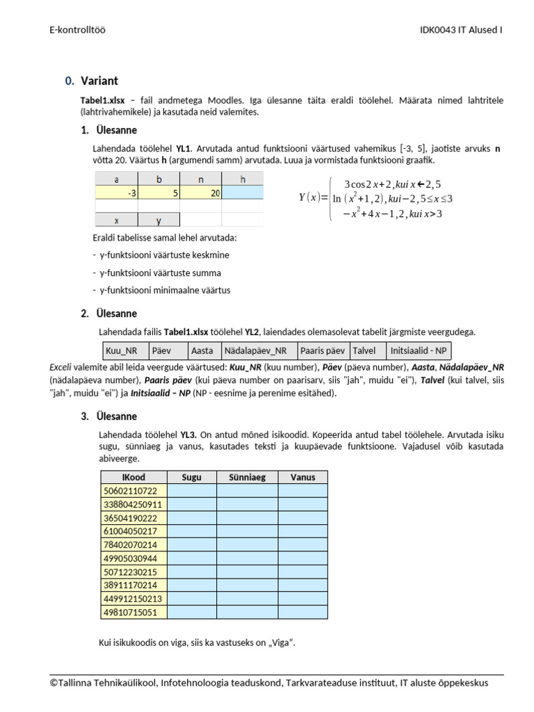 E Kontr Excel Var | PDF