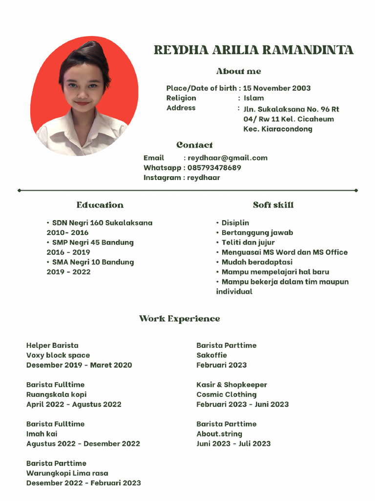 Curriculum Vitae Reydha | PDF