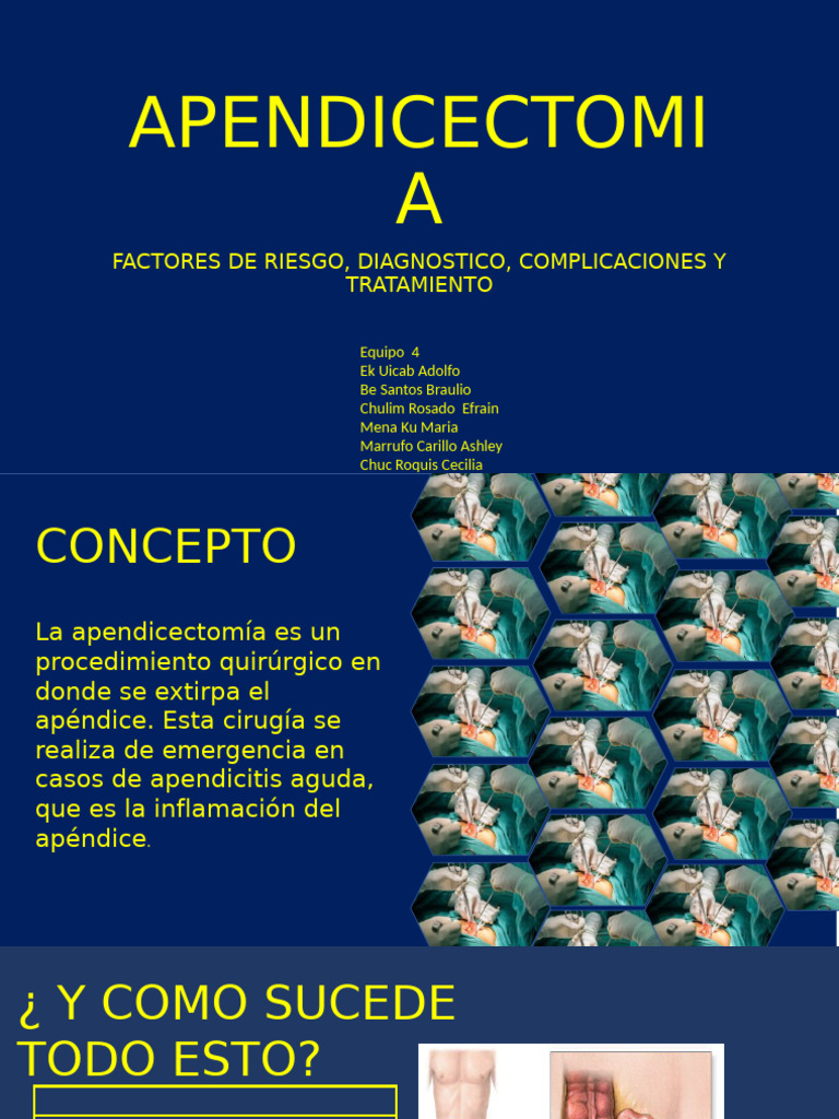 APENDICECTOMIA | PDF | Cirugía | Enfermedades y trastornos
