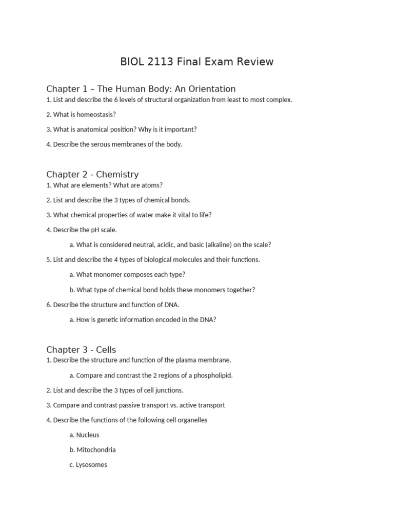 BIOL 2113 Exam Review Overview | PDF | Muscle Contraction | Bone