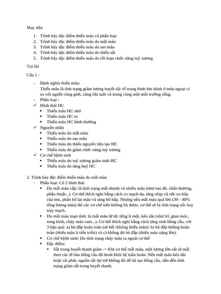 Tự luận slb HHBH | PDF