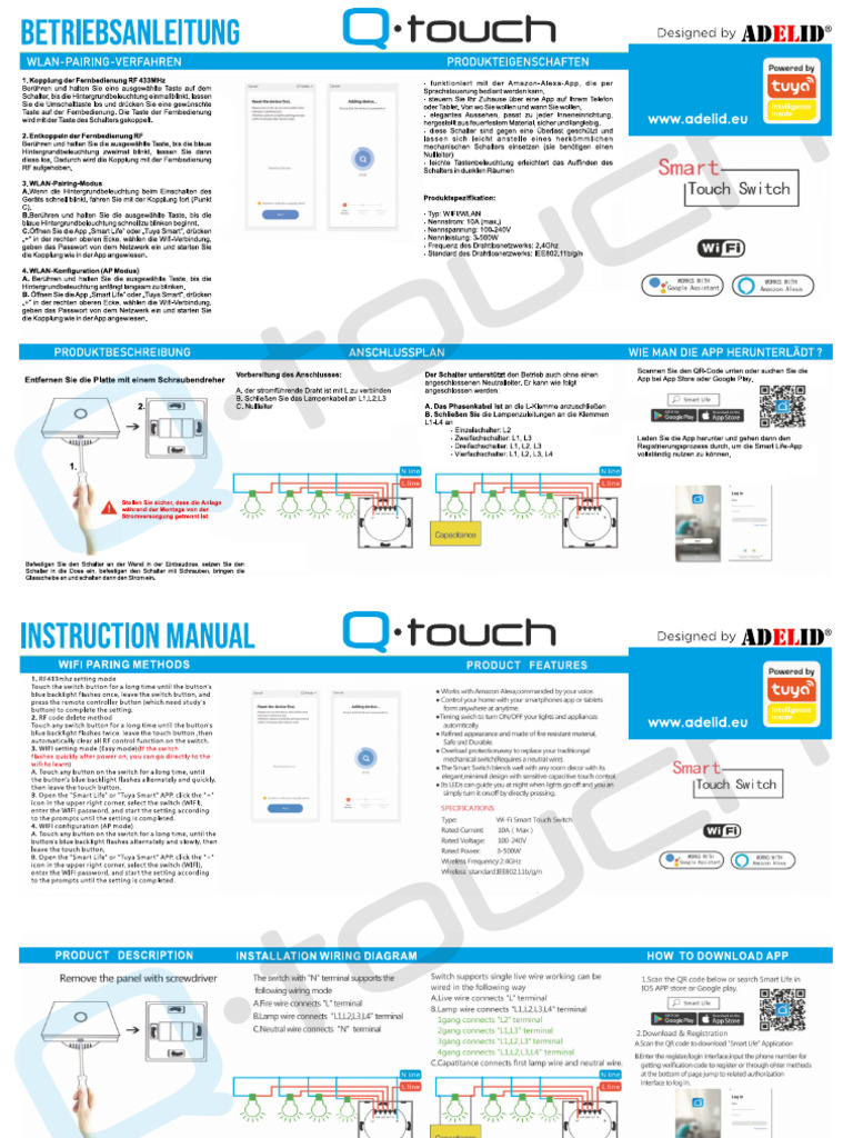 INSTRUKCJA QTOUCH De-En-Pl | PDF