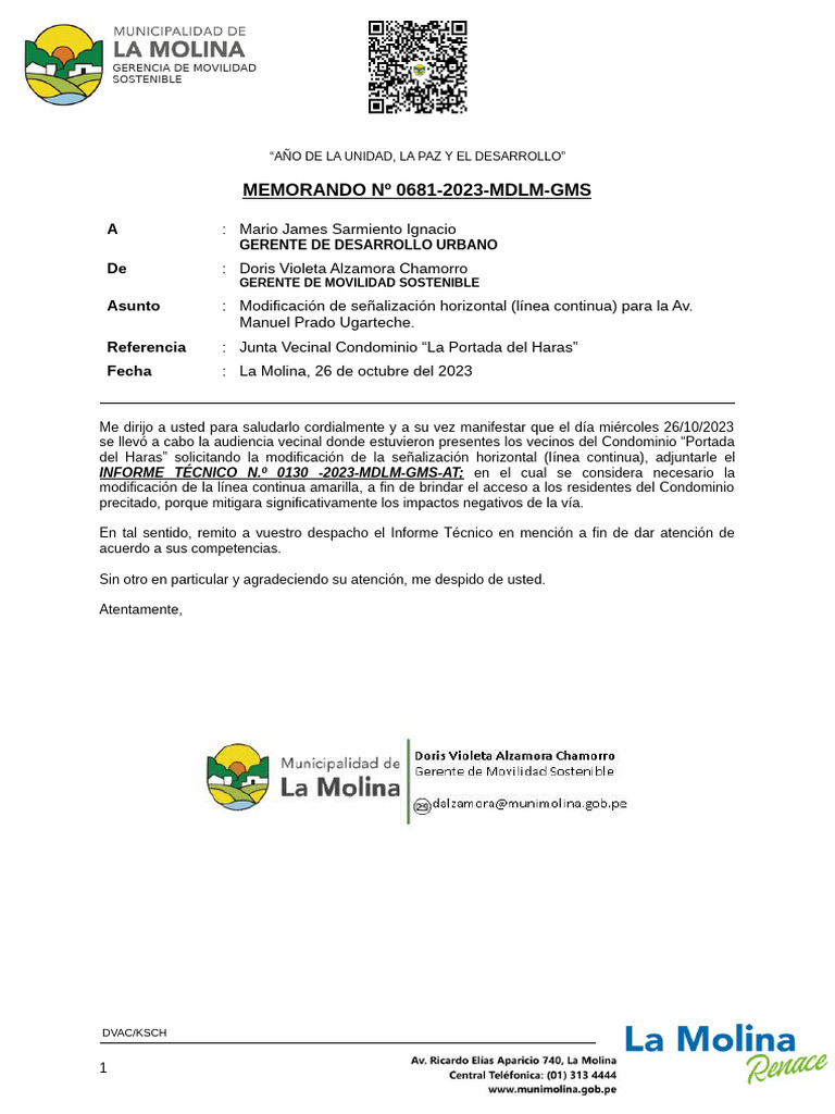 Memorando #0681-2023-MDLM-GMS | PDF | Viajes y turismo