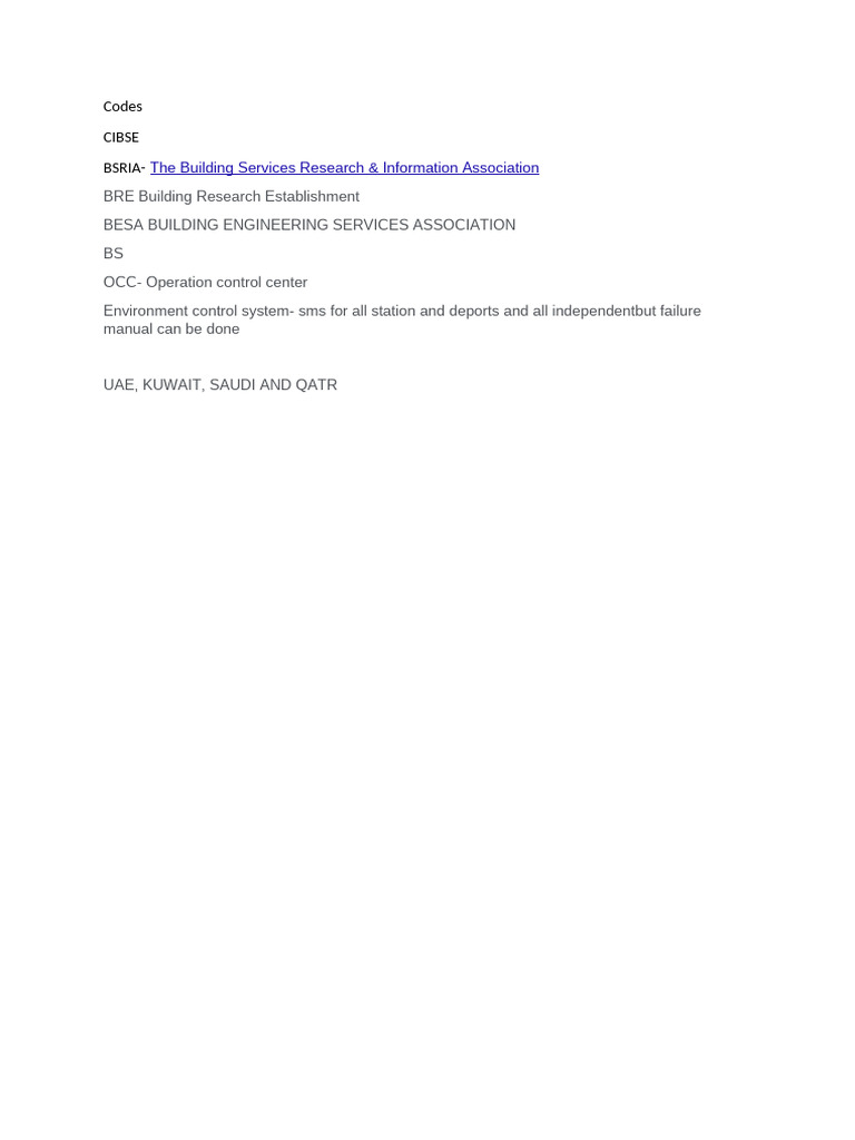Codes Cibse Bsria-: The Building Services Research & Information ...