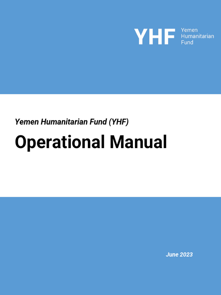 YHF Operational Manual 2023 - Final | PDF | Humanitarian Aid | Non ...
